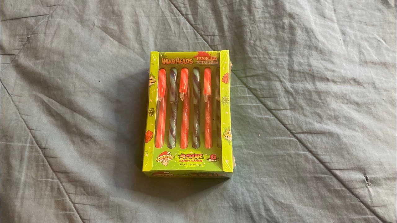 Food Review Of WarHeads Sour Candy Canes - YouTube