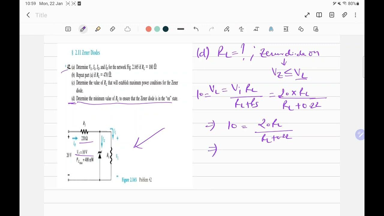 Solution|Q.42(d)|Chapter 2|Zener diode|Robert boylestad Electronics book - YouTube