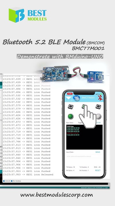 #Shorts Bluetooth 5 2 BLE Module BMCOM BMC77M001 with BMduino Uno 01 - YouTube