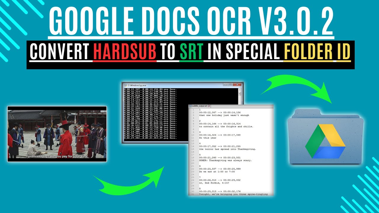 Google Docs OCR V3.0.2 l Convert Hardsub To Srt In Special Folder ID ...