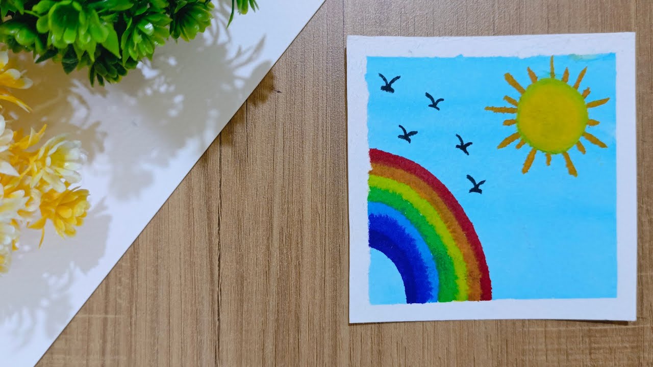 🌈 Easy Rainbow With Sun Drawing | beautiful drawing | #rainbow #sun # ...