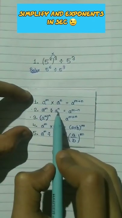 Simplify exponents and power - rules of exponents #math - YouTube