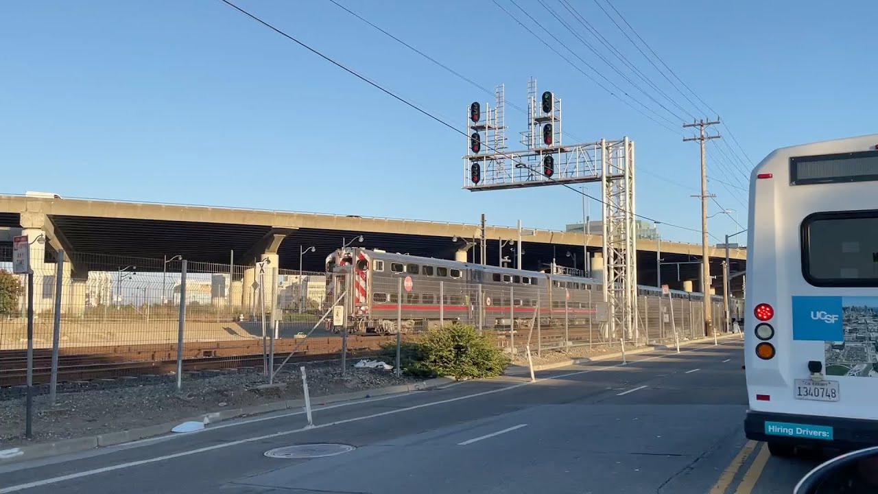 My First Time Seeing CalTrain | 2 CalTrains Pass In San Francisco - YouTube