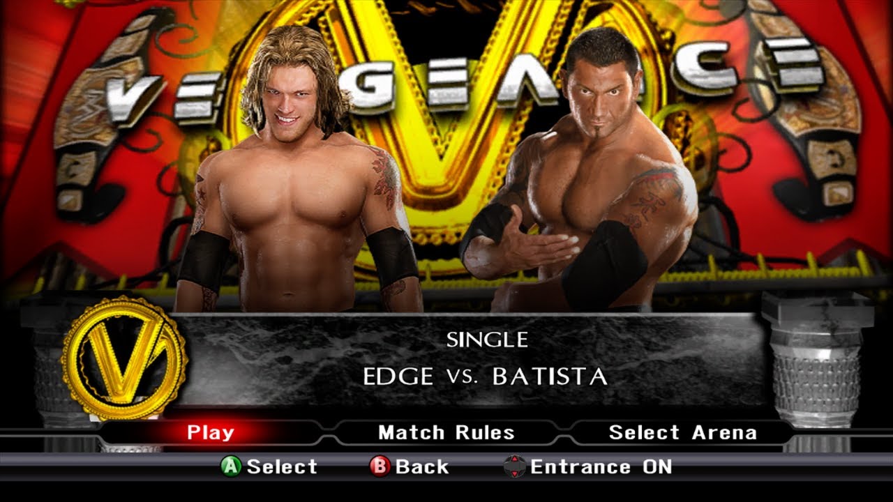 WWE SmackDown vs. RAW 2009 - Edge vs. Batista - YouTube