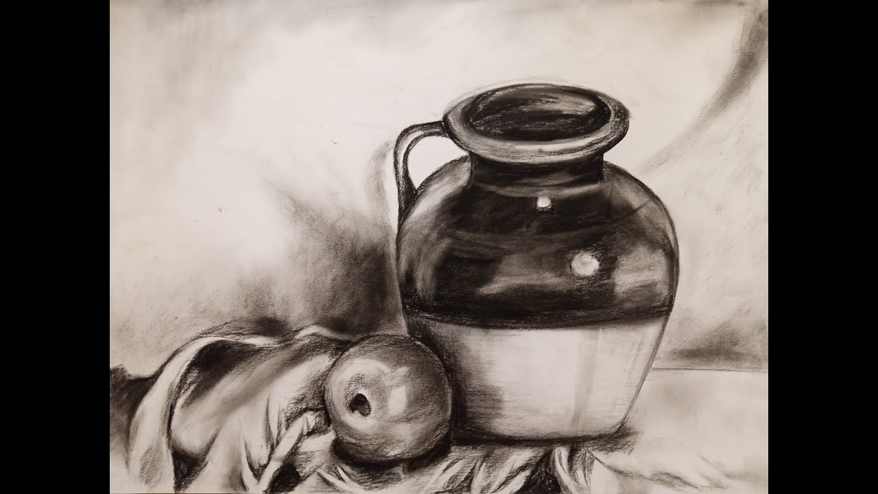 Still life with jar and fruit - YouTube