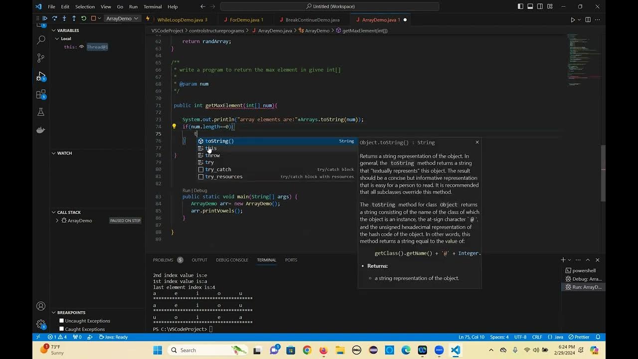 Corejava Arrays Programs Part2 Feb 29 2024 Youtube