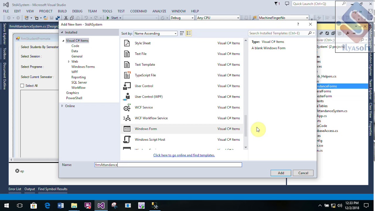 Student Attendance by Barcode Reader Part 40 Get Attandance Form in C# ...