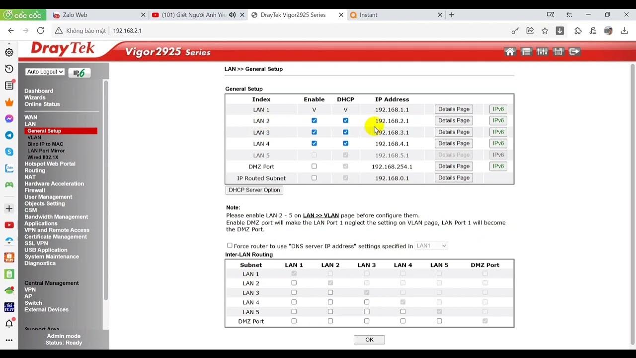 Chia Vlan Cho Draytek 2925 - Phân Luồn Camera và Wifi Nhân Viên - 0908054747 - YouTube