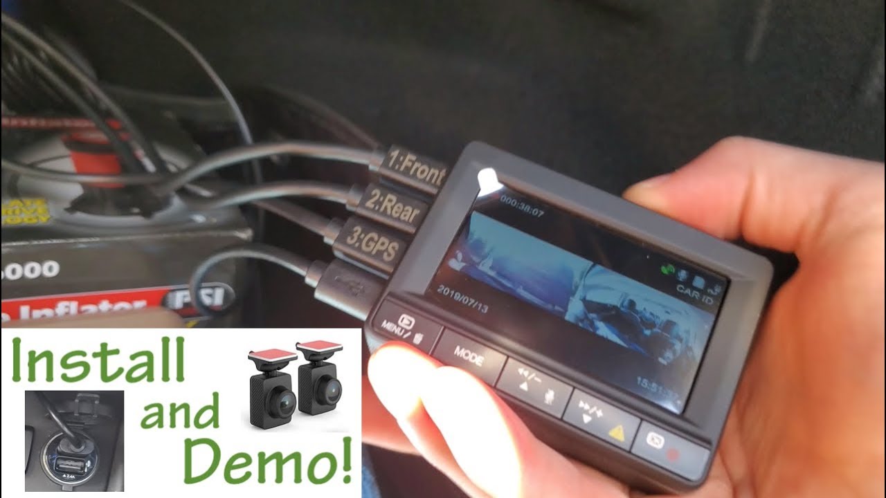 Esky Dual Camera Dash Cam - Install & Demo - YouTube