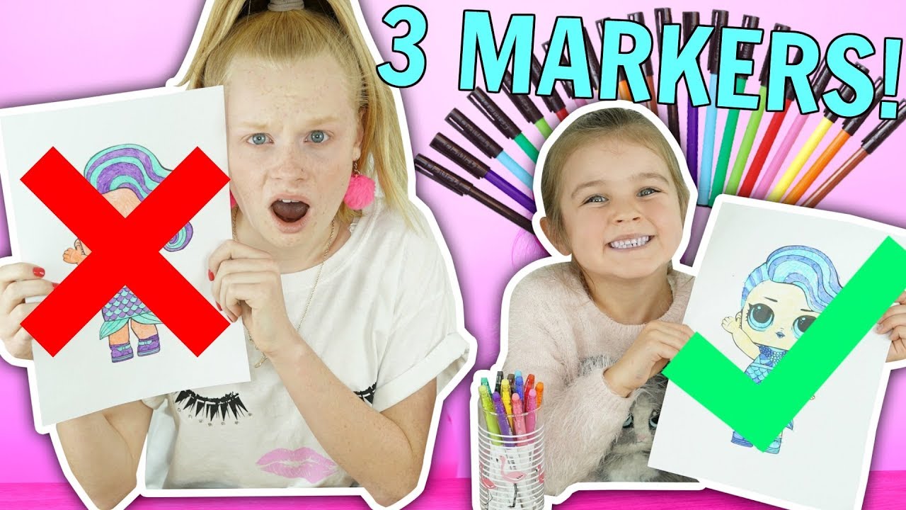 3 MARKER CHALLENGE! | Fizz Sisters - YouTube