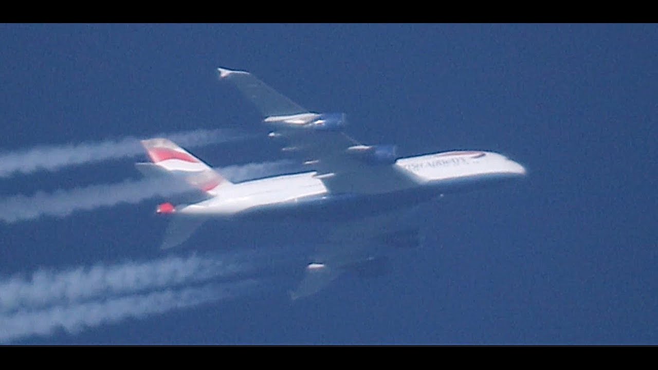 High Altitude Planespotting: British Airways , Airbus A380 - YouTube
