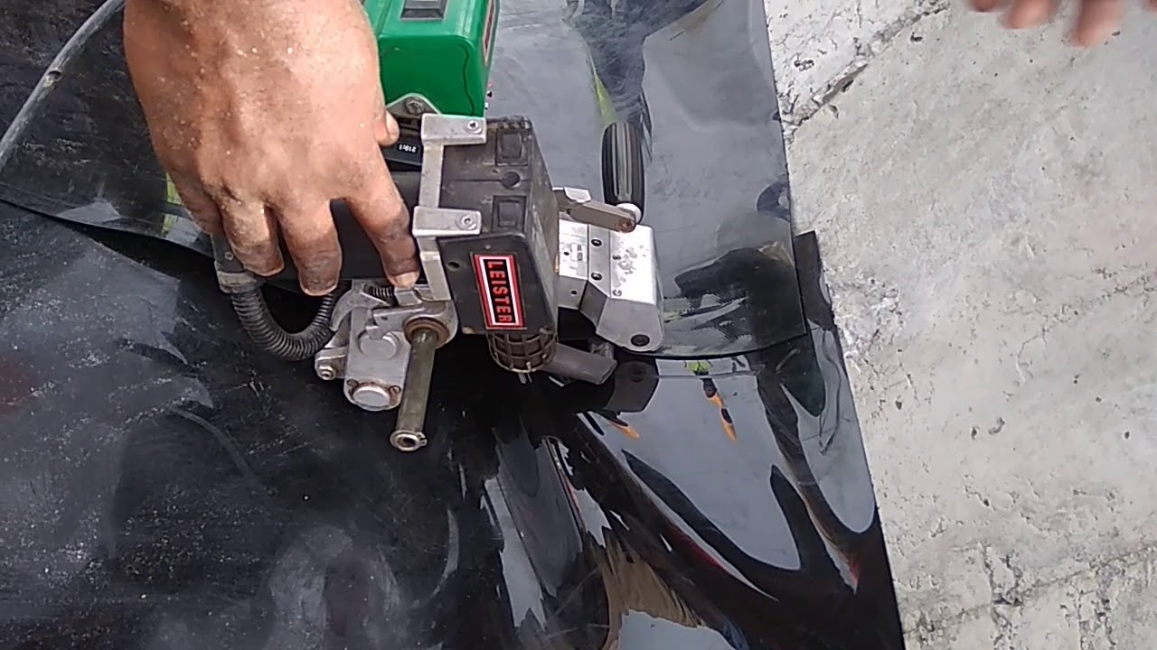 HDPE SHEET WELDING WORK AT ADHANI PORT - YouTube