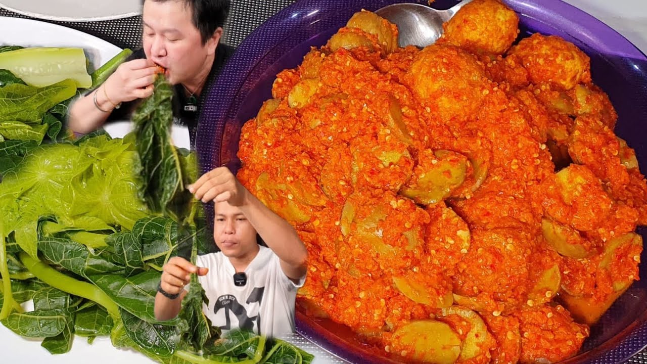 JENGKOL BALADO DENGAN 300 RAWIT AMA DAUN PEPAYA REBUS !! - YouTube