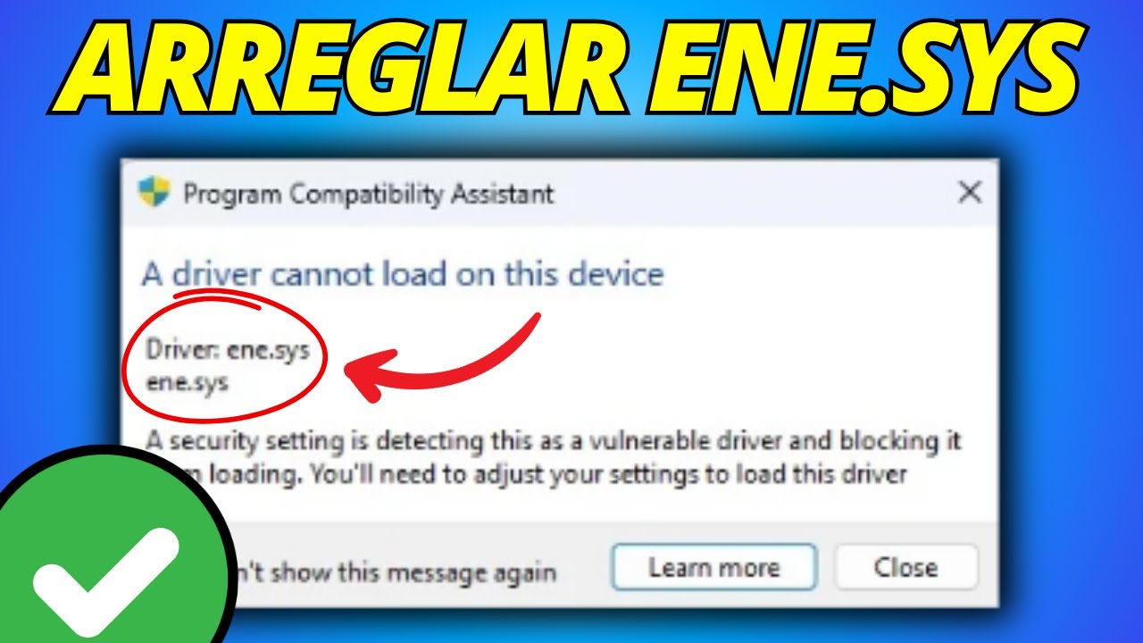Solución El controlador no se puede cargar en este dispositivo - ene sys - YouTube