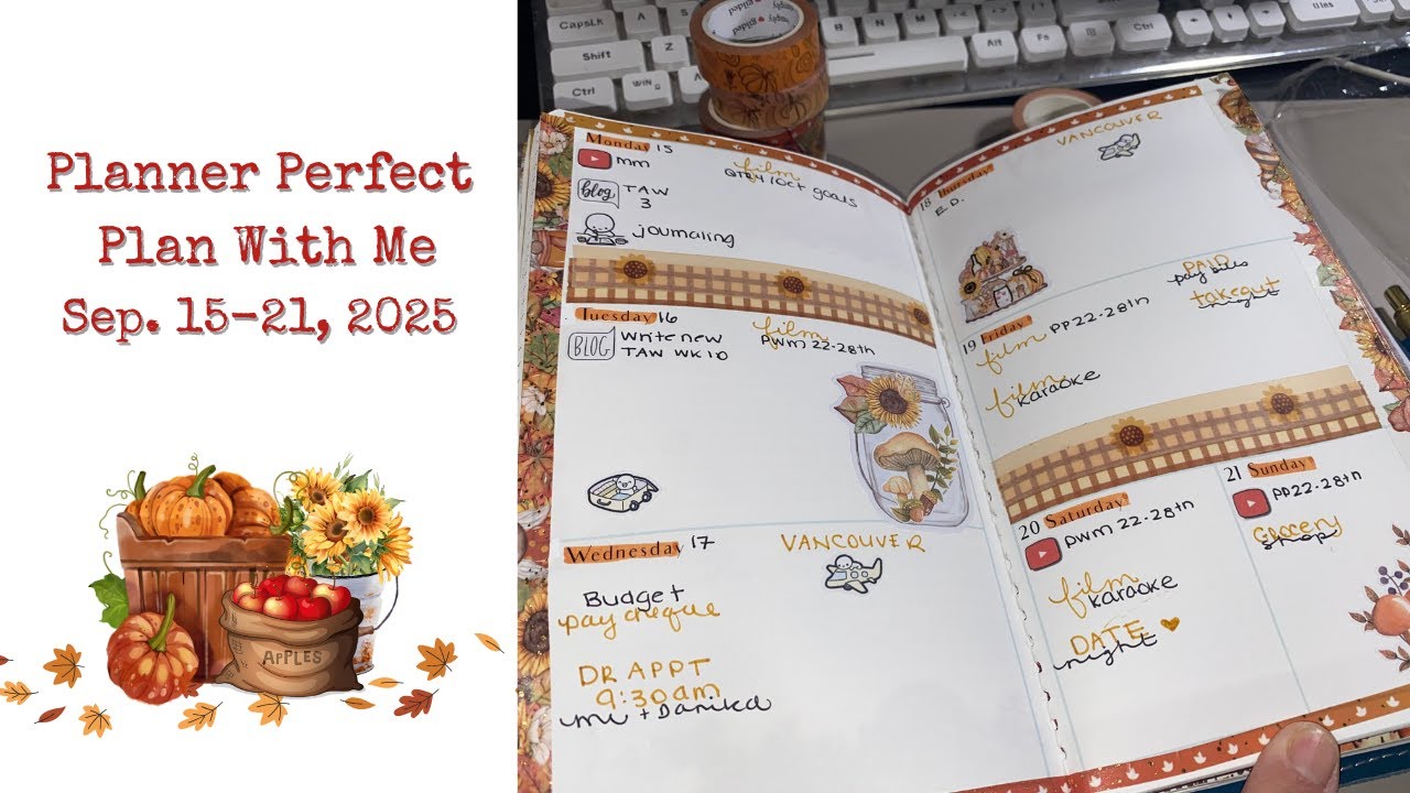 Planner Perfect || Plan With Me || Sep 15 - 21, 2025 || Jordan Wide ...