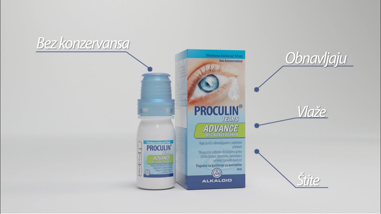 Proculin Tears Advance iz Alkaloida | kapi za oči bez konzervansa - YouTube