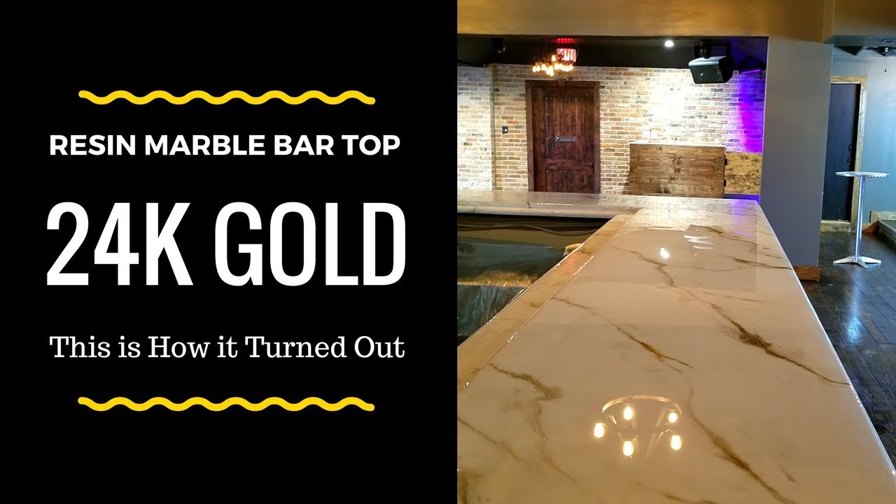 STUNNING Gold Marble Bar Top (88 sqft) The Final Piece - YouTube
