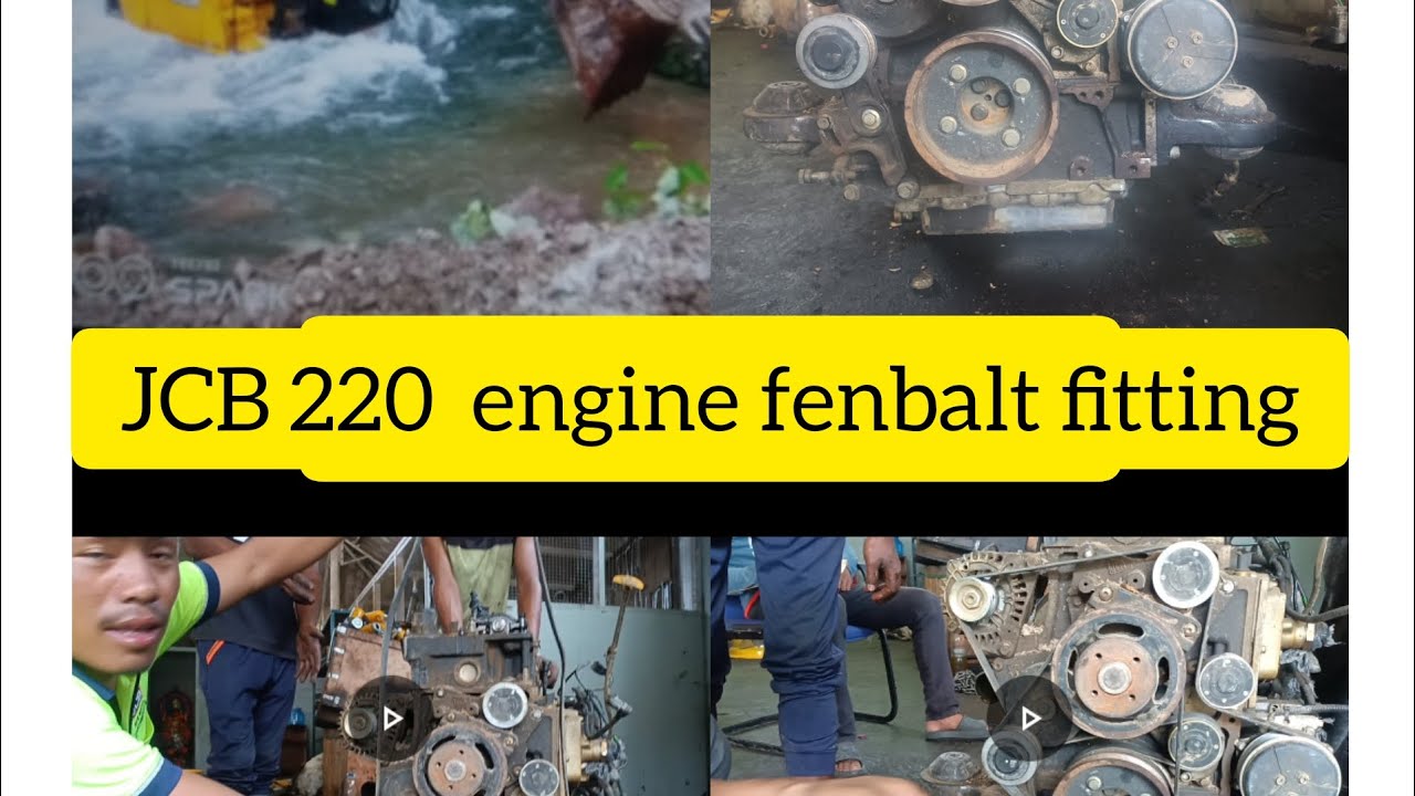 JCB 220 engine fan belt fitting - YouTube