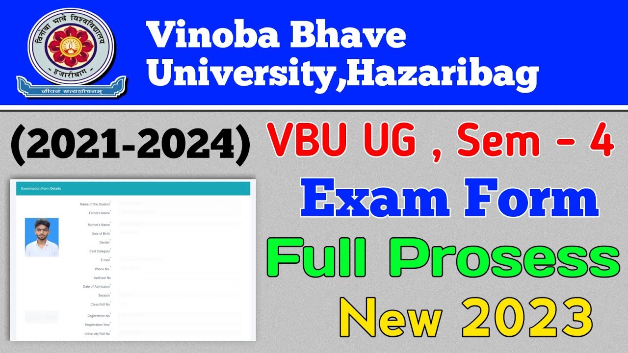 VBU UG Semester 4 exam Form kaise bhare 2023(2021-2024).How to fill ...
