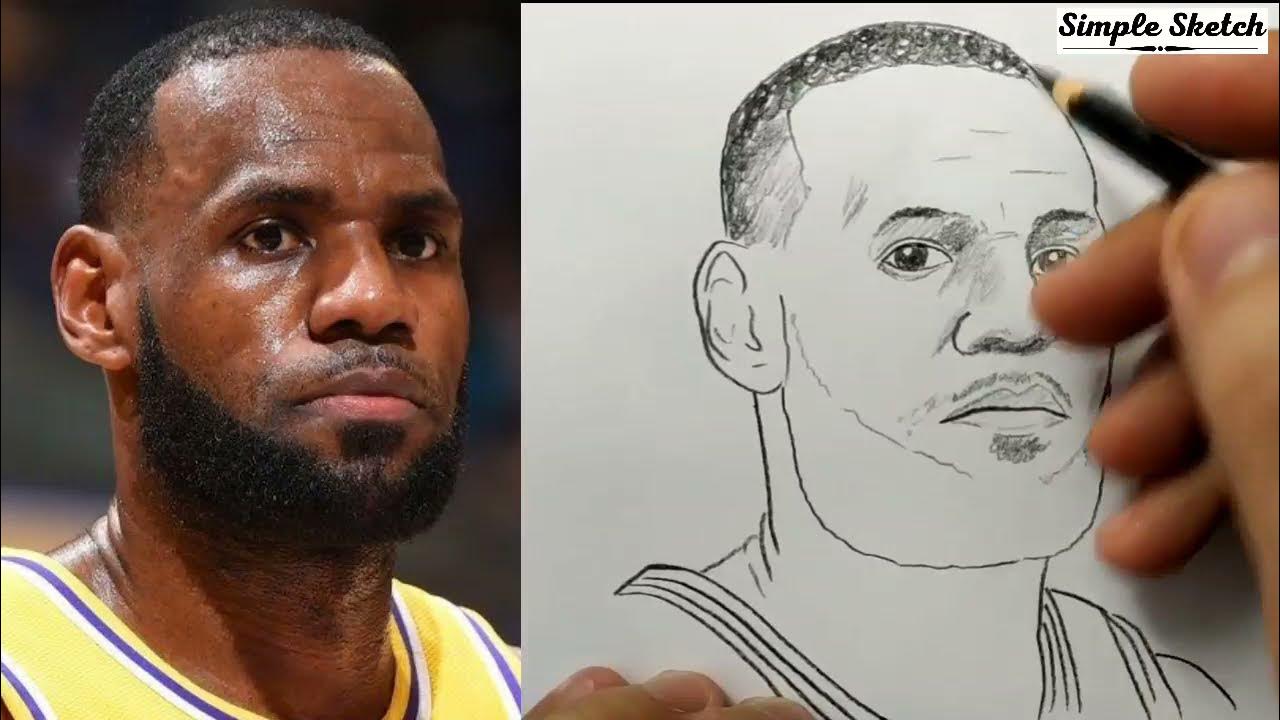 VERY EASY , How to draw lebron james nba / simple sketch - YouTube