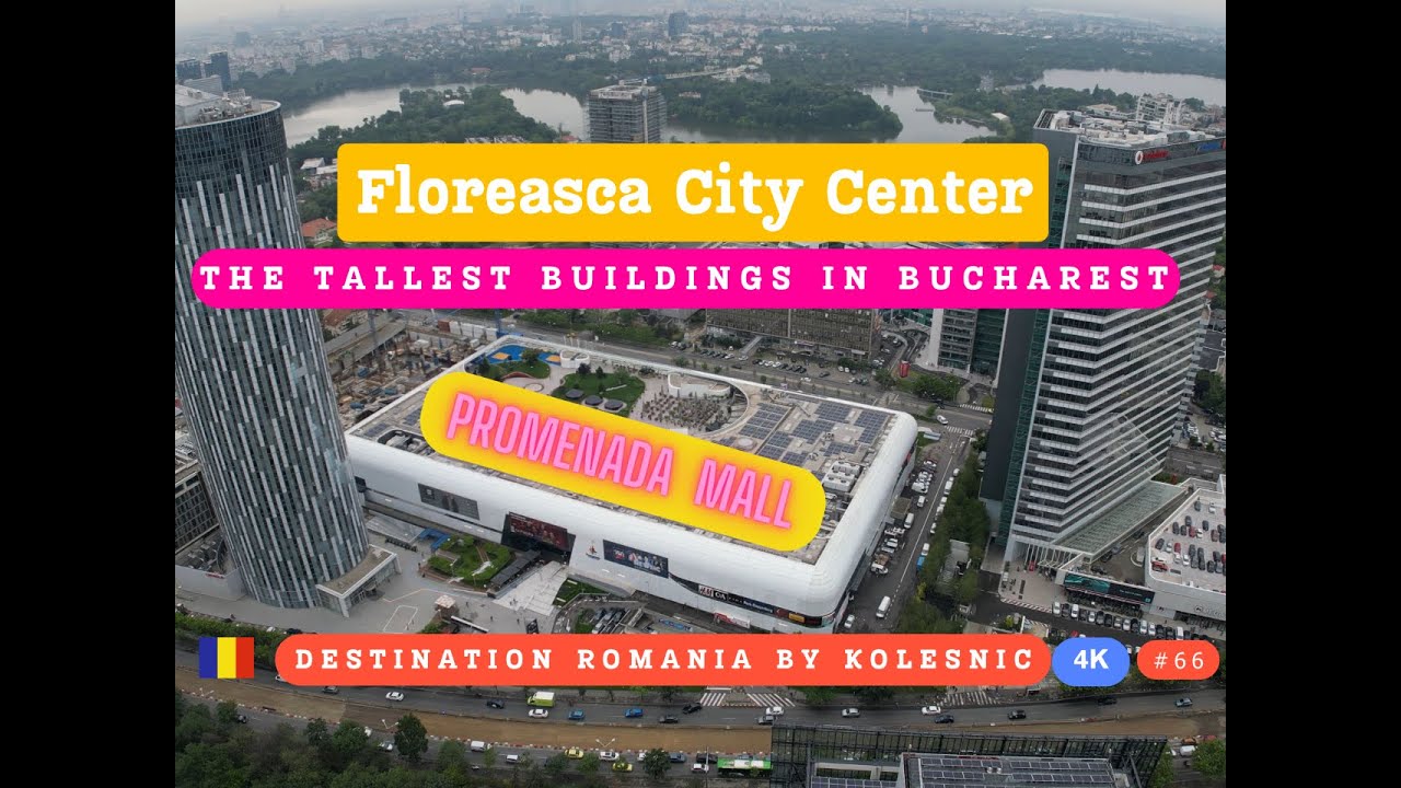 Floreasca City Center Bucharest Romania beautiful aerial footage 4K ...