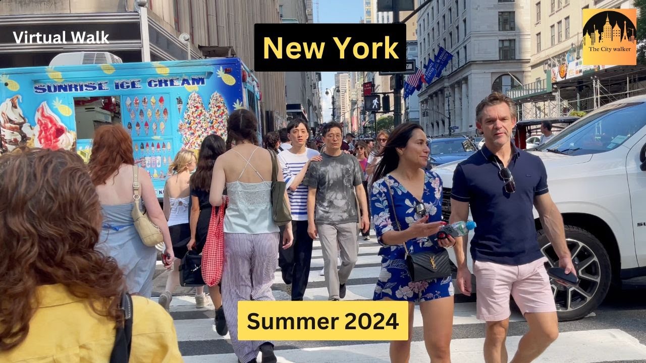 4K 🇺🇸 New York City Virtual Walking Tour. Summer vibes in New York 2024 ...