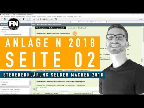 Anlage N 2018 Seite 2 | Steuererklärung 2018 selber machen - Werbungskosten Elster ausfüllen