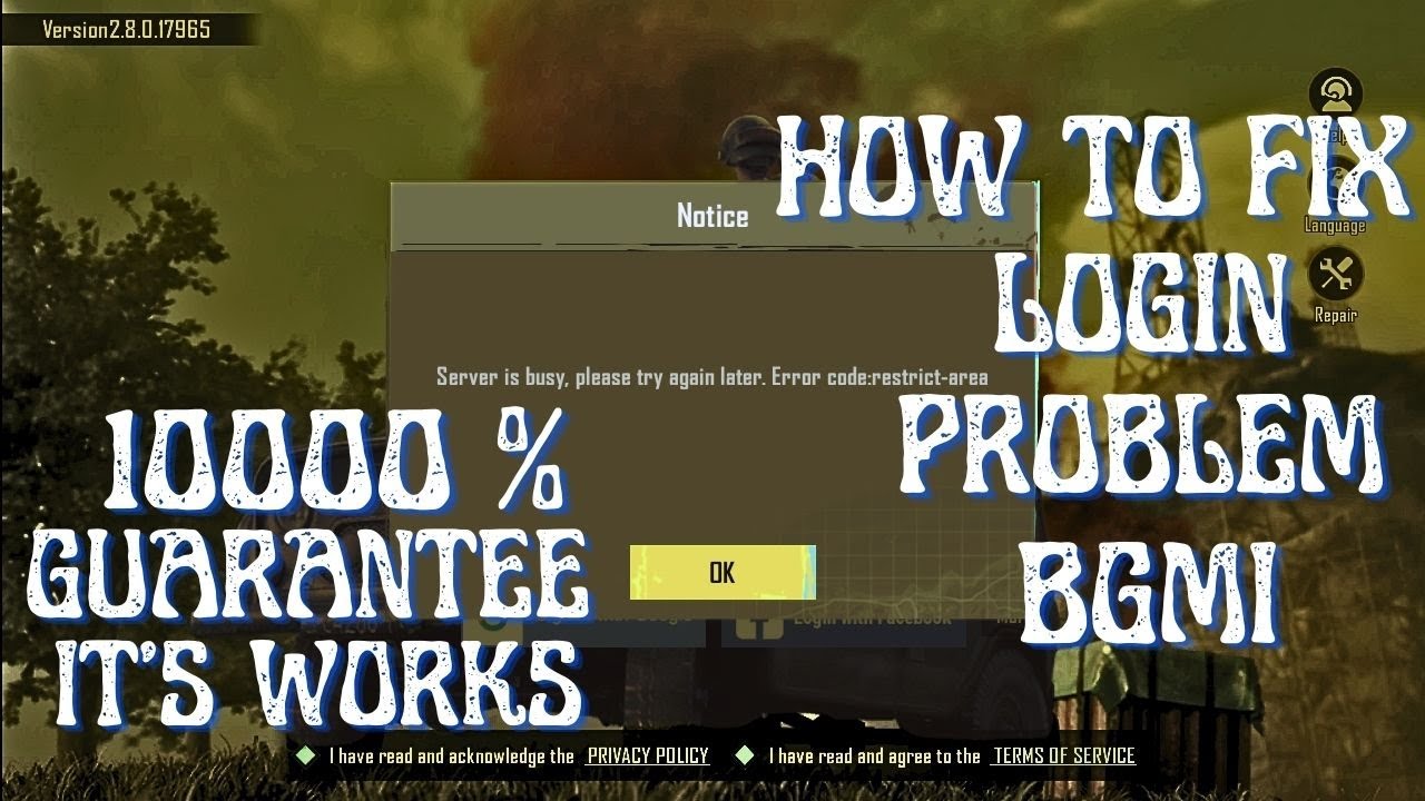 How To Fix Server Is Busy Please Try Again Later Error Code Restrict Area Problem Solve