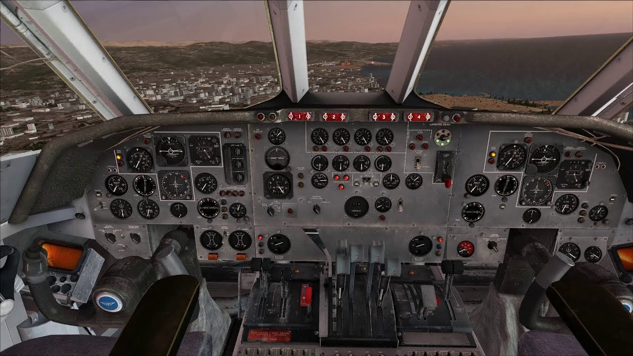 FSX - Just Flight VC-10 - VC flight deck views - landing - YouTube