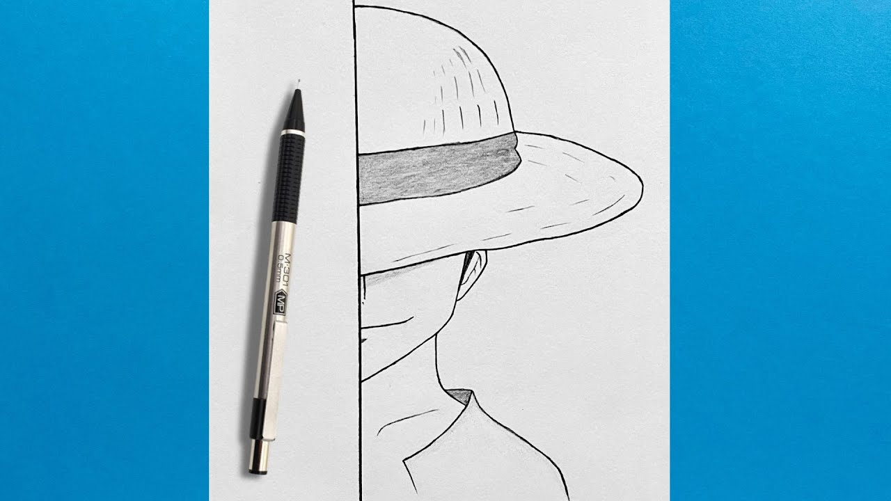 How To Draw Luffy Half Face Easy Step By Step Monkey D luffy Drawing ...