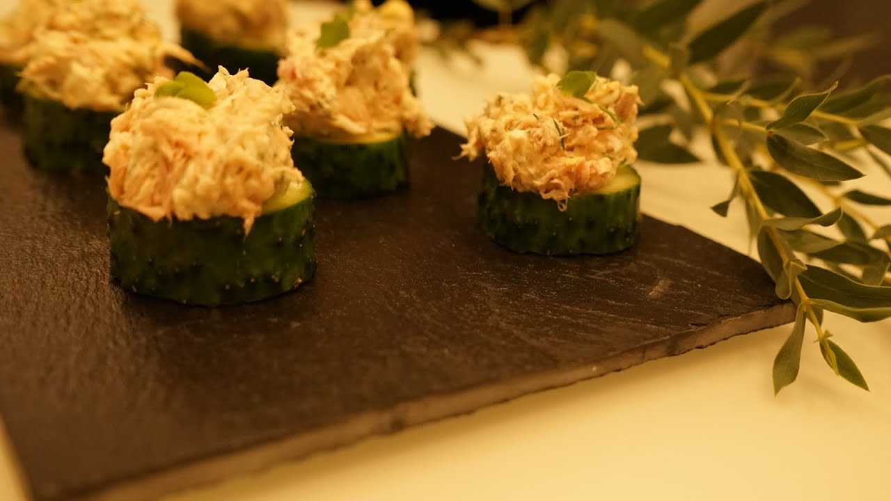 Canapes with tuna🥒 - YouTube