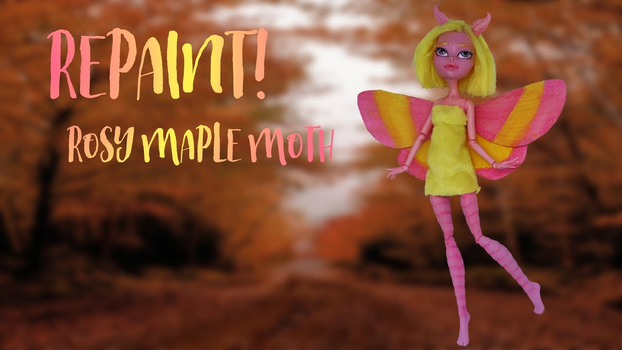 Rosy Maple Moth - OOAK Monster High Repaint - YouTube
