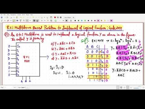 8*1 Multiplexer Based Problem to Implement a Logical Function : Gate 2014 EC - YouTube