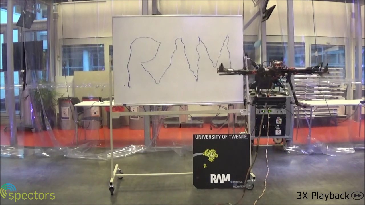 Aerial Manipulation: Writing with an aerial robot UAV - YouTube