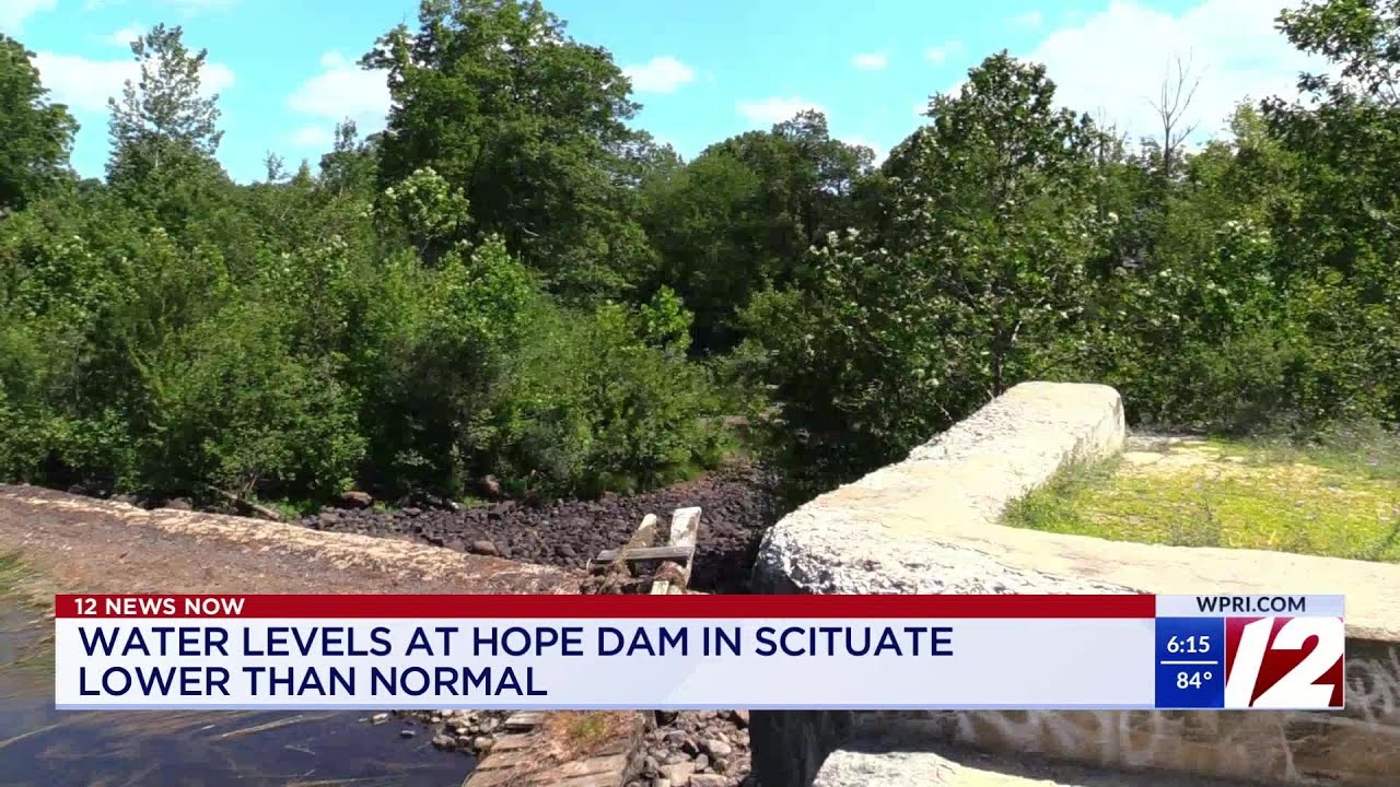 Gateway issue causes Pawtuxet River levels to drop at Hope Dam - YouTube