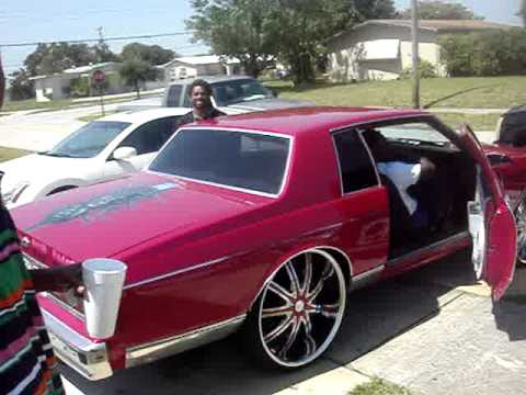 CANDY PINK 2DOOR BOX CHEVY ON 26" RIMS - YouTube