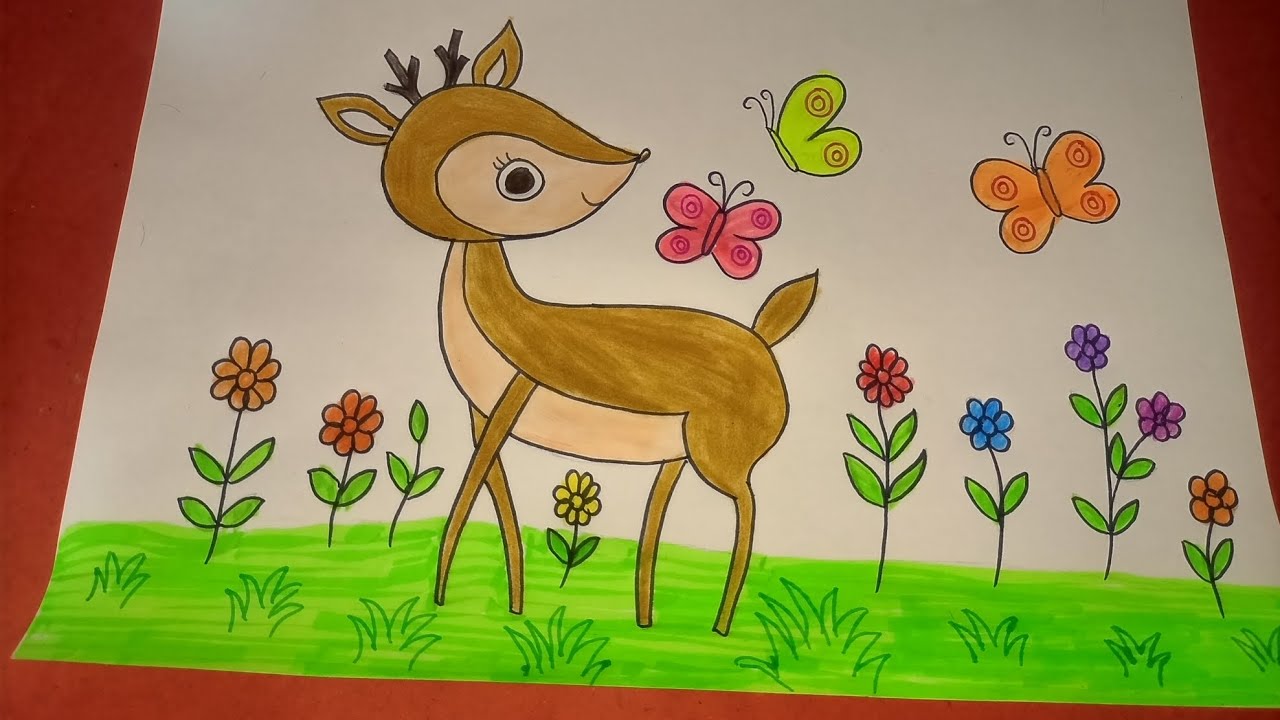how to draw beautiful deer/Draw deer step by step/RV Stylish mehndi ...