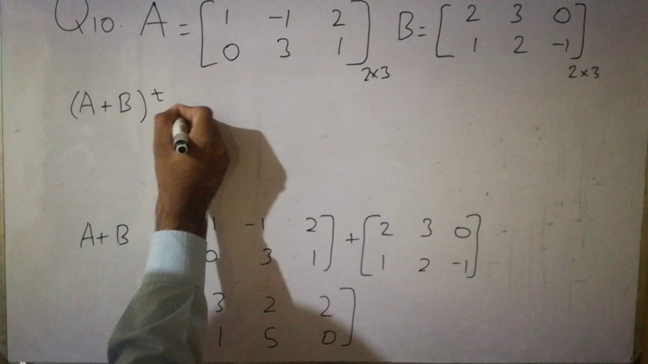 Distributive property of transpose of Matrices | Mathematics | 1st year ...