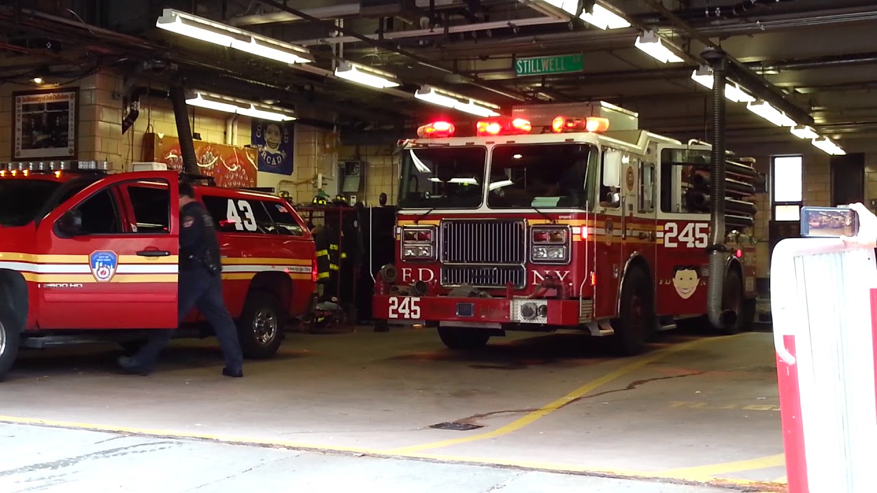 FDNY engine 245 & battalion 43 responding to a class 3 alarm - YouTube
