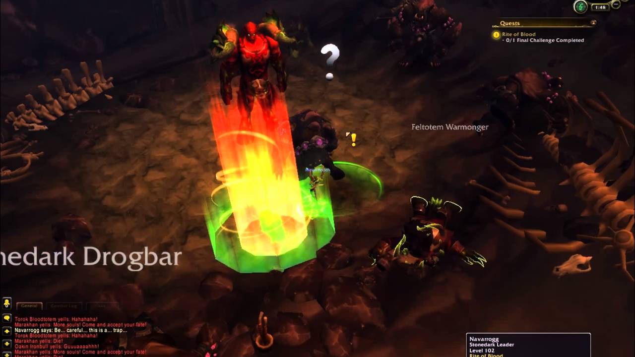 WoW quest - Rite of Blood - YouTube