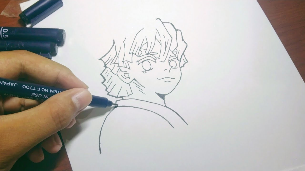 How to Line Art Zenitsu Agatsuma || - YouTube