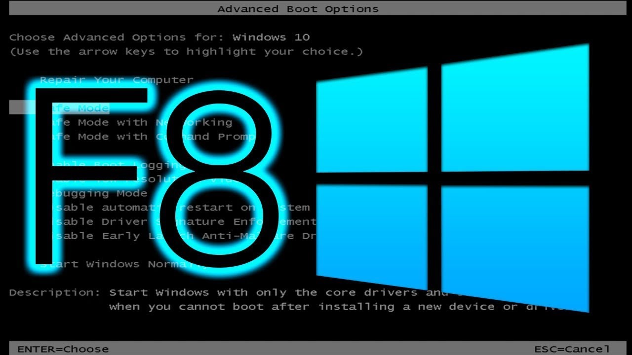 How to Enable F8 Menu in Win 8 and win 10 using command - YouTube