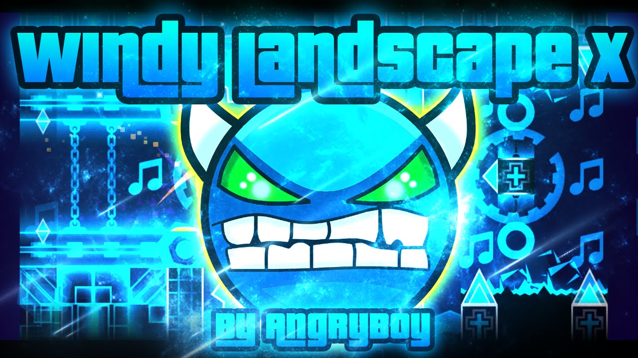 Geometry Dash - Windy Landscape X 100% GAMEPLAY Online (AngryBoy ...