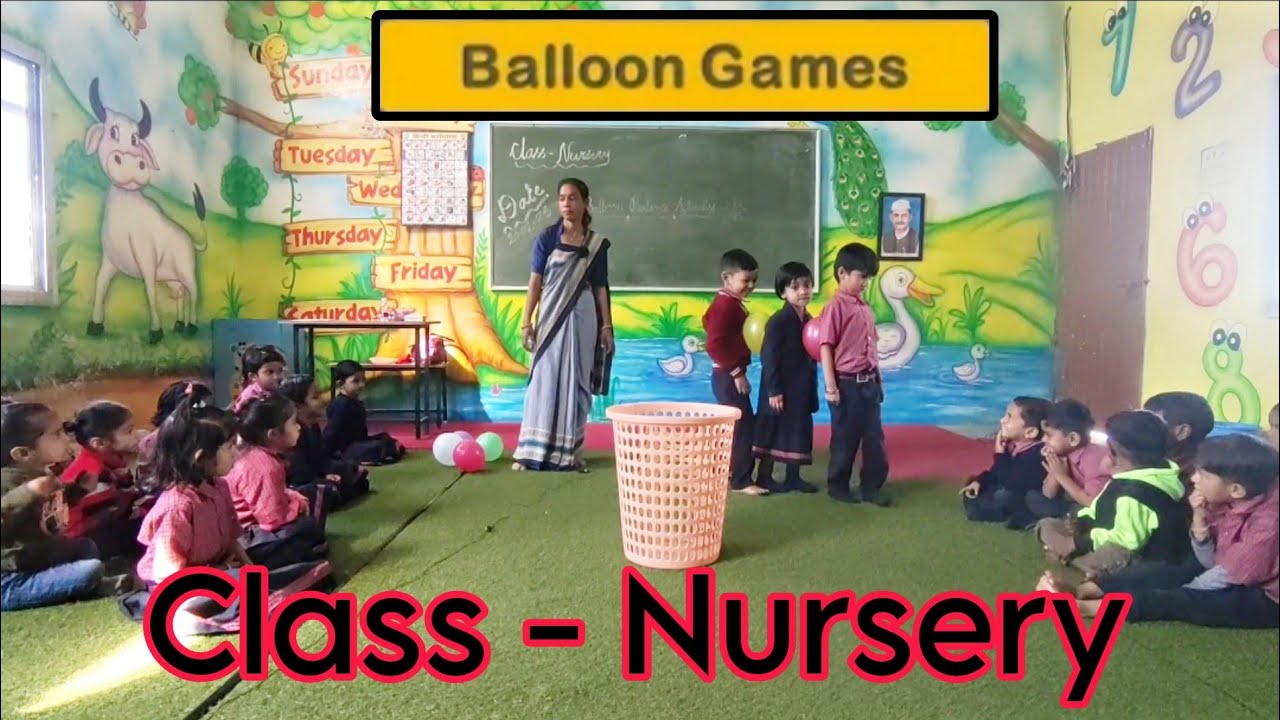 Balloon Balance Game Class Nursery #balloon #game - YouTube