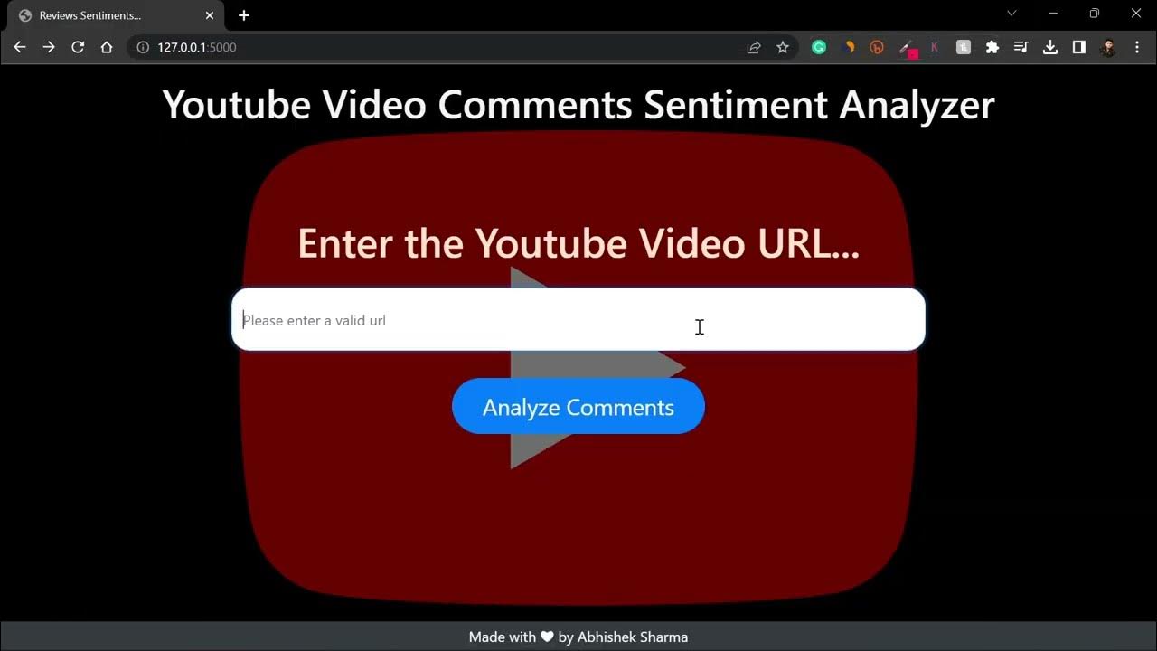 Youtube Comments Extraction and Sentiment Analysis Flask App - with source code - YouTube