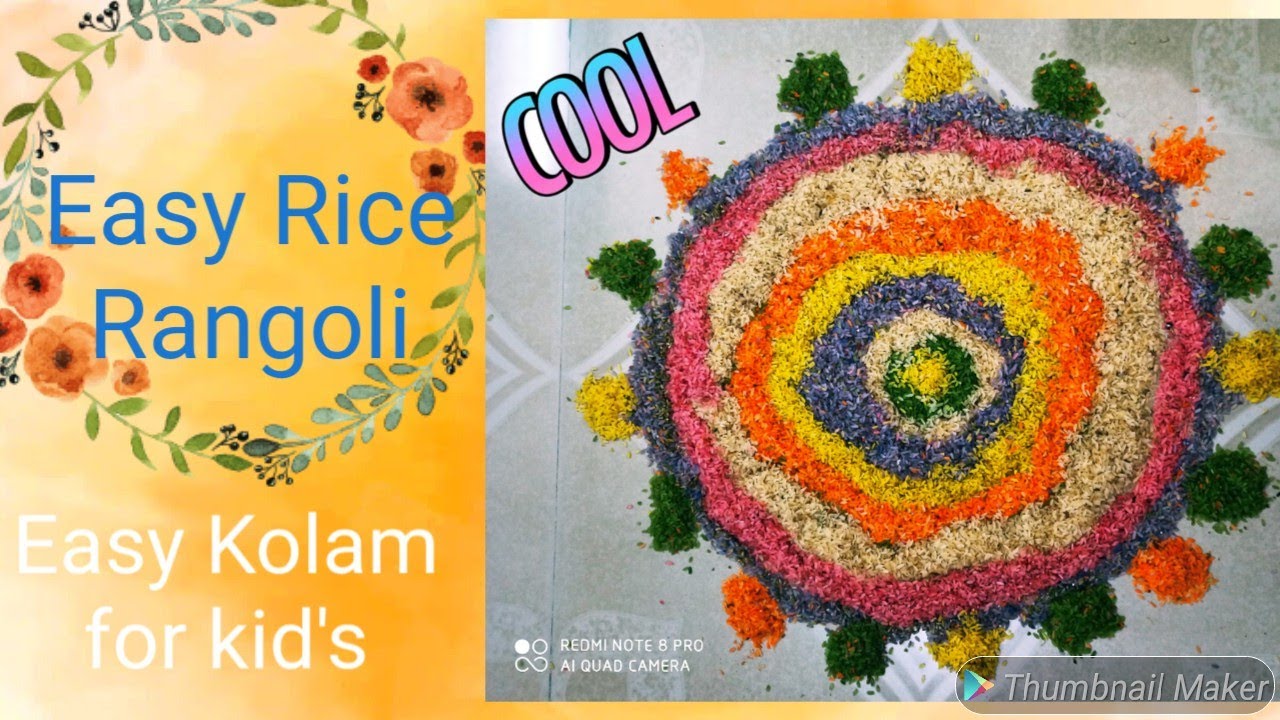 DIY Colourful Rice Rangoli for Kids/Sensory Activity /Rice Craft work ...