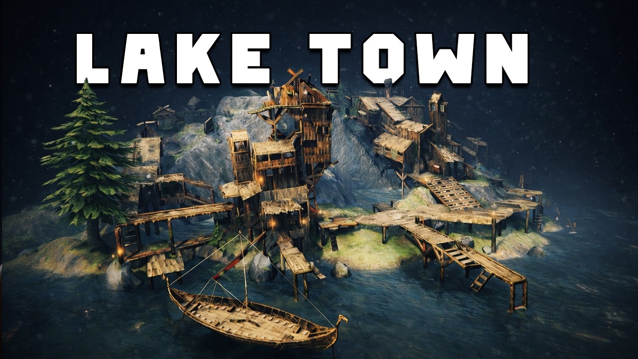 VALHEIM - Lake Town - SURVIVAL Build (100+ HOURS solo building) - YouTube