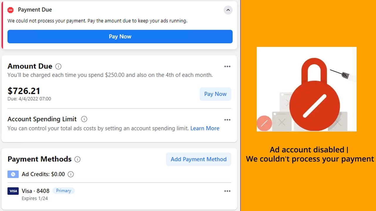 Advertising access permanently restricted | Ad account disabled | We ...