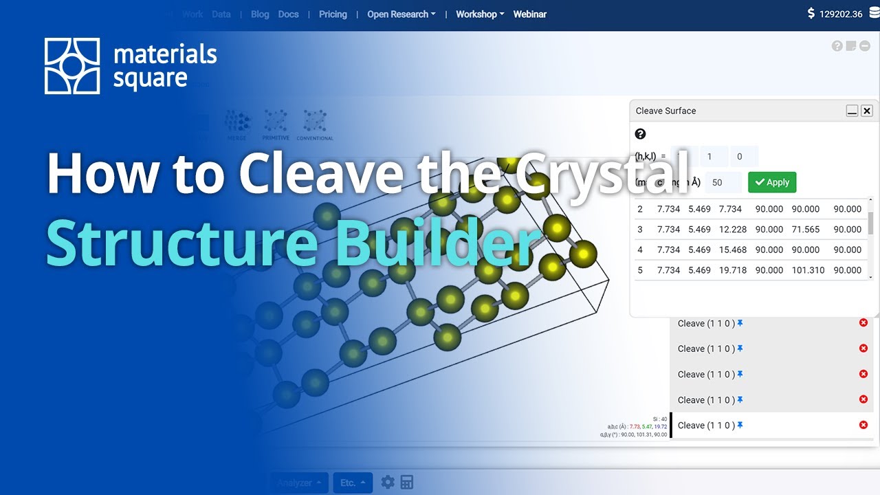 [Materials Square] How to Cleave the Crystal | Structure Builder ...
