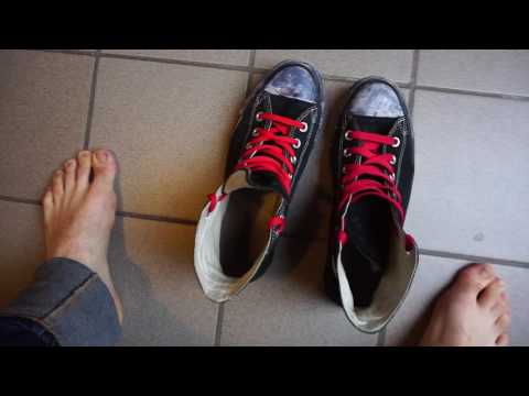 Taking my converse after a long day sockless